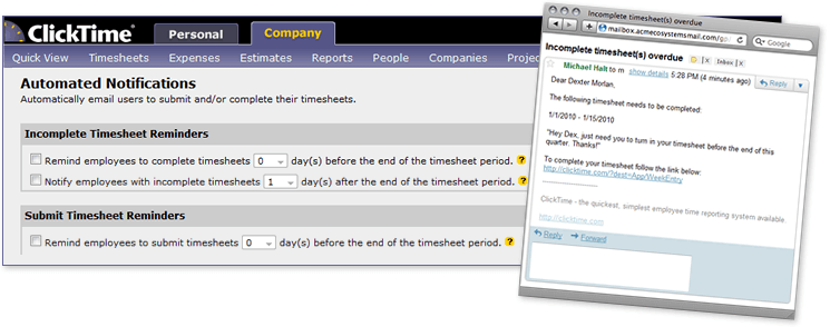 Automated Email Reminders to Employees | Timesheet Completion Automated Email Reminders to Employees | Timesheet Completion